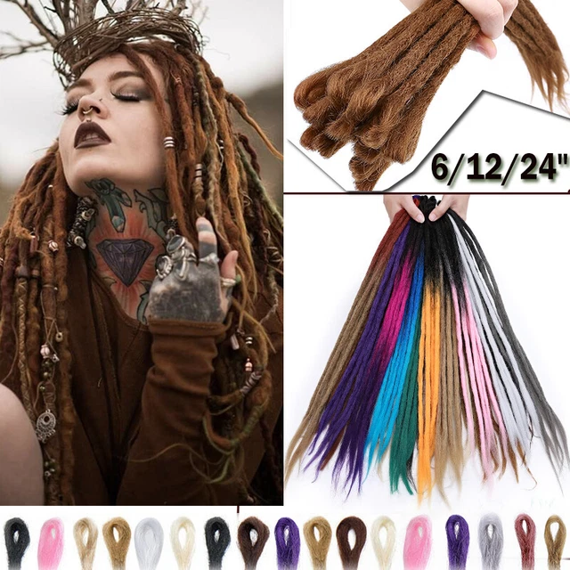 WOMAN FULL HEAD Dread Lock Crochet Dreadlocks Hair Extensions 24" Long ...