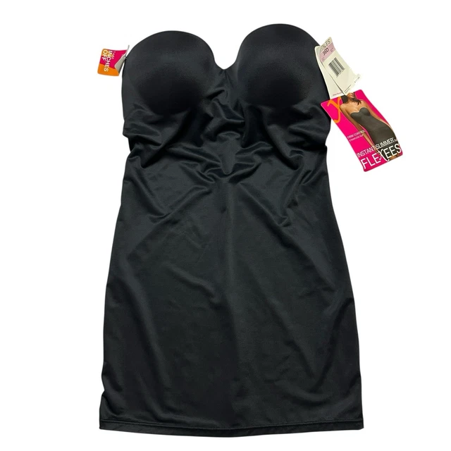 FLEXEES FIRM CONTROL Strapless Slip #3741 Black 36D NWT *READ* £25.73 ...