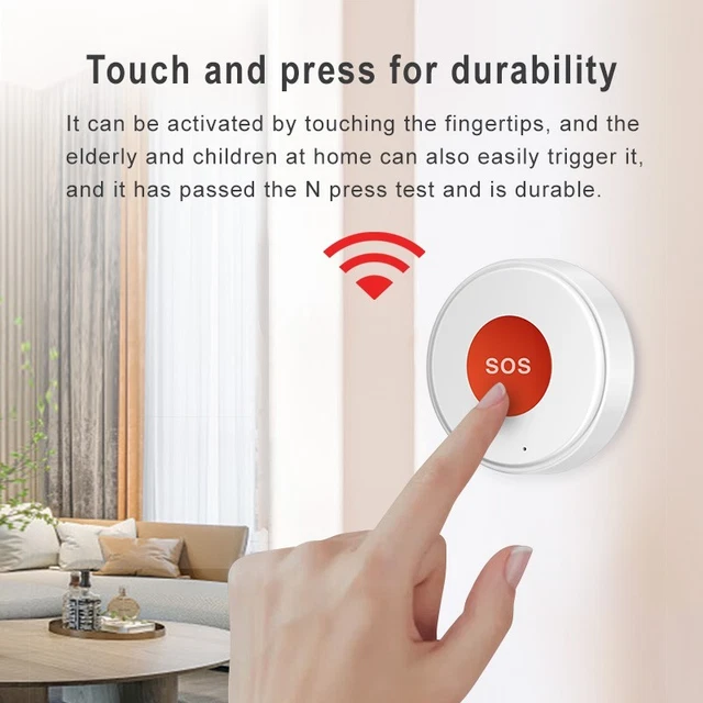 HOME SECURITY WIFI SOS Alarm Button for Smart Home Use Rechargeable ...