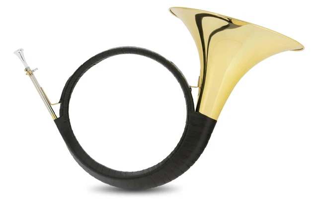 TROMPE COR DE Chasse Parforcehorn Tonalité Sib en Laiton Doré Chasseur ...