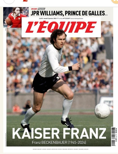 L ÉQUIPE KAIZER Franz Beckenbauer Deutschland Mannschaft Bayern Munchen ...
