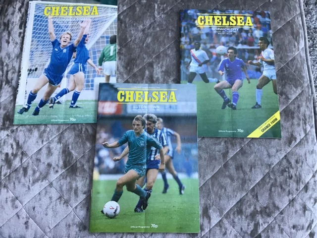 3 X CHELSEA Programmes vs Luton, Norwich , Nottingham from Season 1986 ...