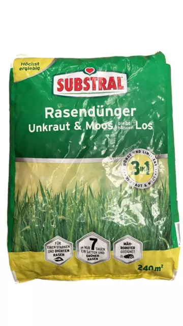 SUBSTRAL RASENDÜNGER UNKRAUT & Moos bleibt chancenlos, 7,2kg für 240qm ...