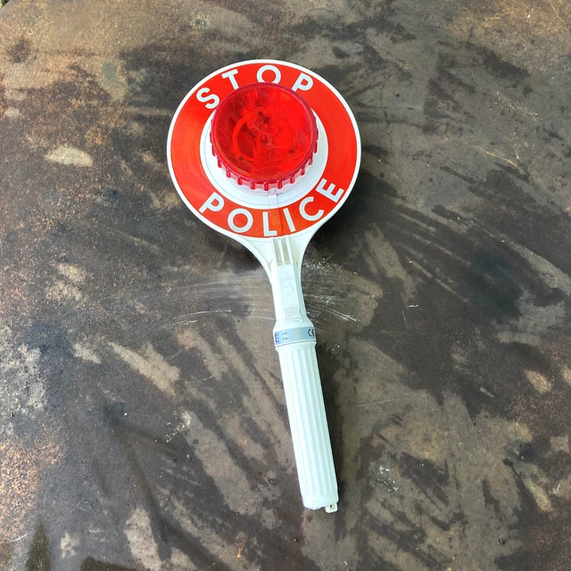 VINTAGE POLICE STOP Sign Traffic Light Wand Baton Retro Collectable ...