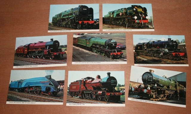 COLLECTION PRESERVED BRITISH Steam Locomotives 8 1970s postcards Photo ...