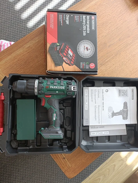 PARKSIDE CORDLESS COMPLETE DRILL SET 20V BATTERY/CHARGER Included £34. ...
