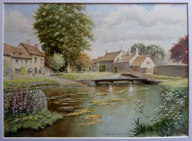 LOWER SLAUGHTER, THE Cotswolds. Ray Stimpson. 20th Century Watercolour ...