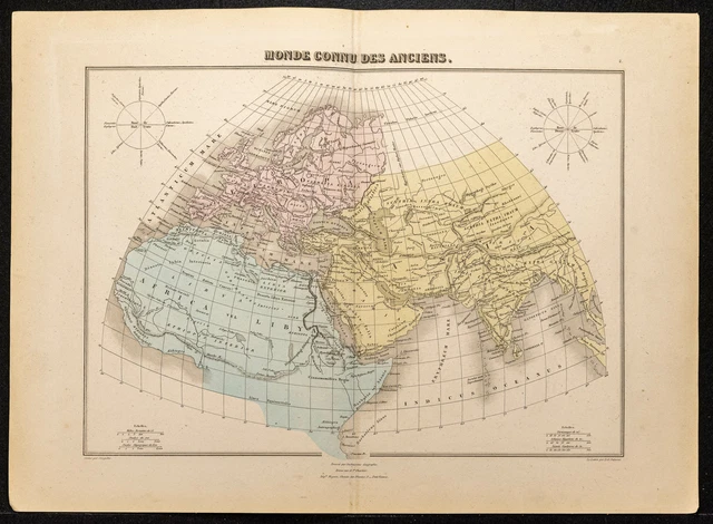 1884 - MAP of the Known World of the Ancients - Migeon - Desbuissons ...