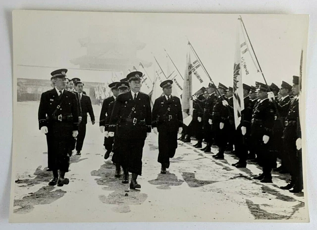1950S JAPANESE POLICE Military Parade Inspection Flags Osaka Japan ...