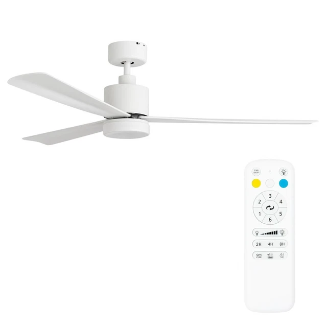 52 INCH INTEGRATED LED Ceiling Fan Remote Control Dimmable Light 6 ...