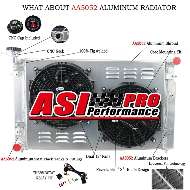 3-ROW RADIATOR+SHROUD FAN+RELAY Fit 97-02 HOLDEN COMMODORE VT VU VX HSV ...