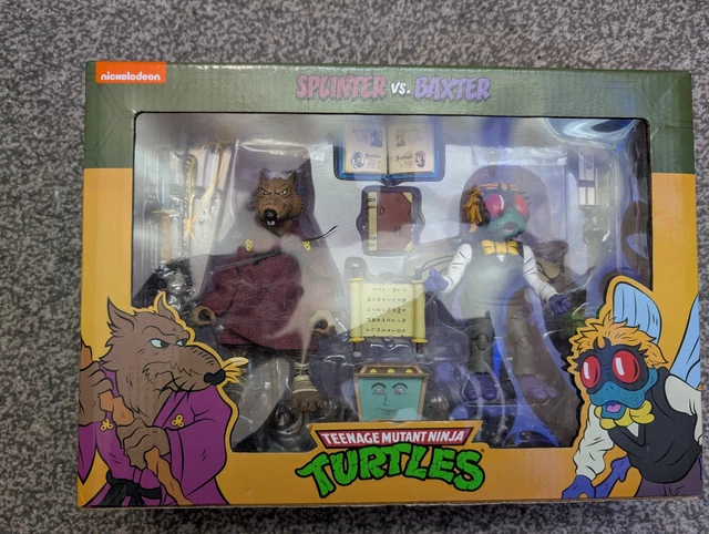 NECA TEENAGE MUTANT Ninja Turtles Splinter And Baxter Action Figures ...