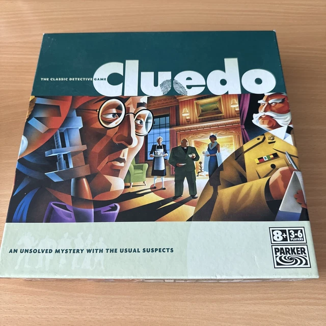 CLUEDO SQUARE BOX Edition Classic Detective Game Complete Parker 2006 ...