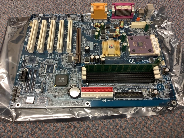GIGABYTE GA-7DXE REV:3.1 Motherboard with Backplate 256mb RAM & AMD CPU ...