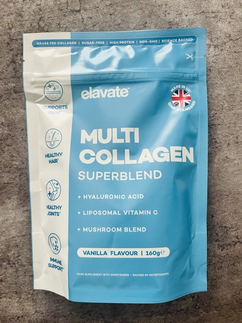 ELEVATE MULTI COLLAGEN Vanilla Flavour Supplement Brand New Sealed Bag ...