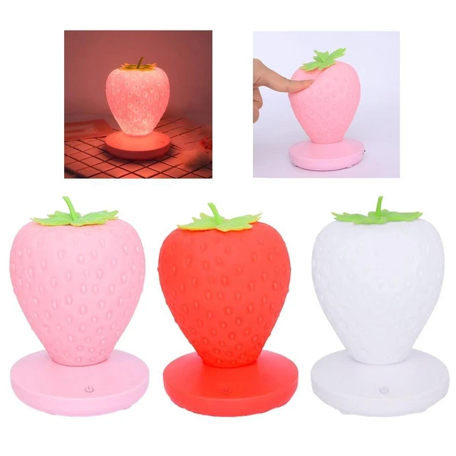 STRAWBERRY LED NIGHT Light Touch Control Colors mable USB Rechargeable ...