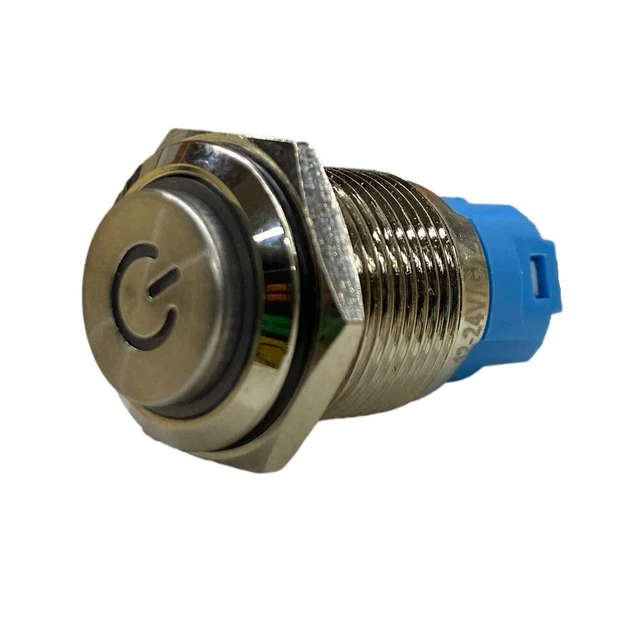 STURDY 16MM STAINLESS Steel Push Button Switch Weatherproof Power LED ...