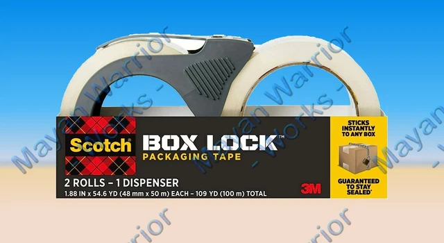 SCOTCH BOX LOCK Packaging Tape, 1.88 in x 54.6 yd, Extreme Grip 2 Rolls ...