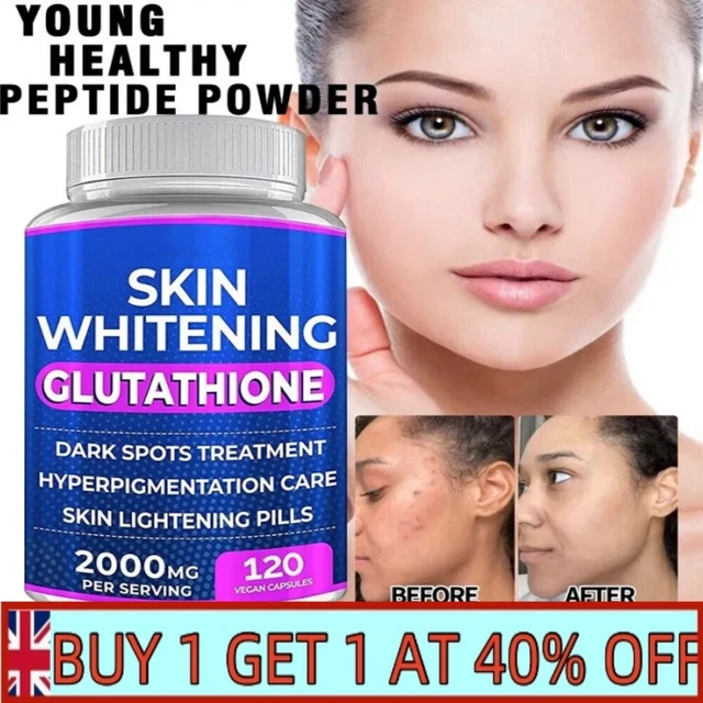 GLUTATHIONE 2000MG ANTIOXIDANT Anti-aging Skin Whitening Vitamin C Capsules £10.99 - PicClick UK