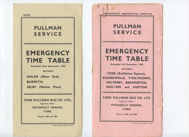 York Pullman Buses Timetable IN VENDITA! - PicClick IT