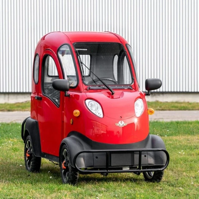 ELEKTRO QUAD 4-RAD Kabinenroller rot Minicar Miniauto Microcar ...