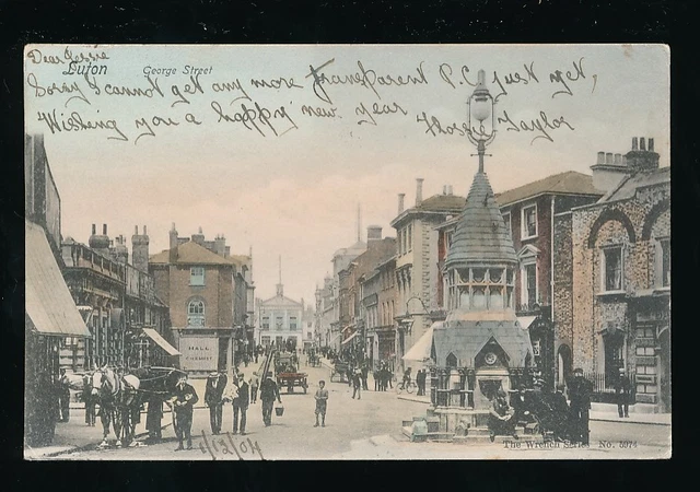 BEDS BEDFORDSHIRE LUTON George St busy street scene Used 1904 PPC by ...