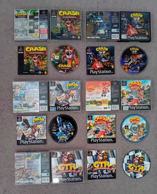 CRASH BANDICOOT PS1 Game Collection Cortex Warped Bash Ctr Team Racing ...