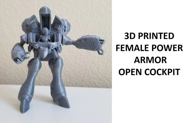 3D PRINTED ROBOTECH RPG Tactics Female Power Armor Open Cockpit ...