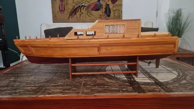 VINTAGE RC HUNTSMAN Cruiser Wooden Quilty Build 90% Complete Motor Boat ...