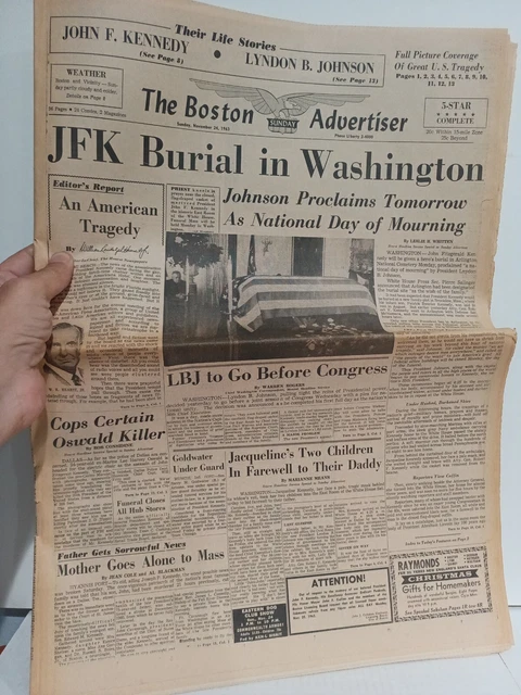 GREAT JFK PRESIDENT John F. Kennedy ASSASSINATION Headline 1963 Old ...