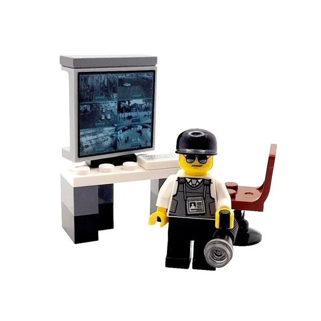 LEGO® SECURITY GUARD Gift Watchman Man Male Minifigure With Torch Desk ...