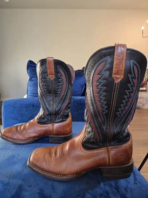 ARIAT QUICKDRAW VENTTEK Western Square Toe Boots Cowboy Size 10.5 D Sty ...