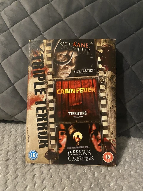TRIPLE HORROR FILM Set- SEE NO EVIL- CABIN FEVER- JEEPERS CREEPERS Dvd ...