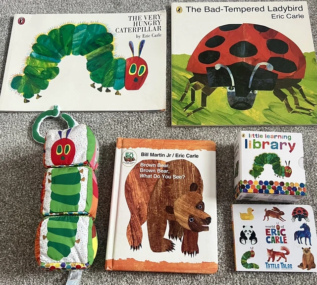 ERIC CARLE THE Very Hungry Caterpillar 8 Books Sensory Click Turn Toy ...