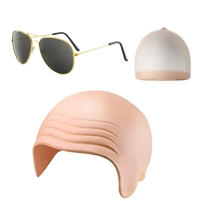 LATEX MAKEUP BALD Caps Wig Caps Sunglasses Halloween Cosplay Costume ...