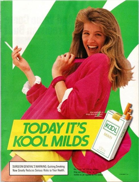 KOOL MILDS CIGARETTES Smoking Ad ~ 1991 Magazine Advertising Print £10. ...