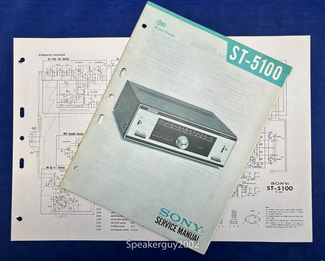 ORIGINAL SONY ST-5000W Stereo Tuner Service Manual £23.63 - PicClick UK