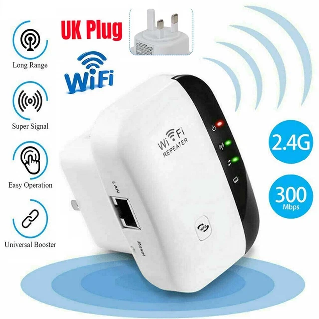 WIFI SIGNAL EXTENDER Range Repeater Booster Internet Amplifier 300Mbps ...