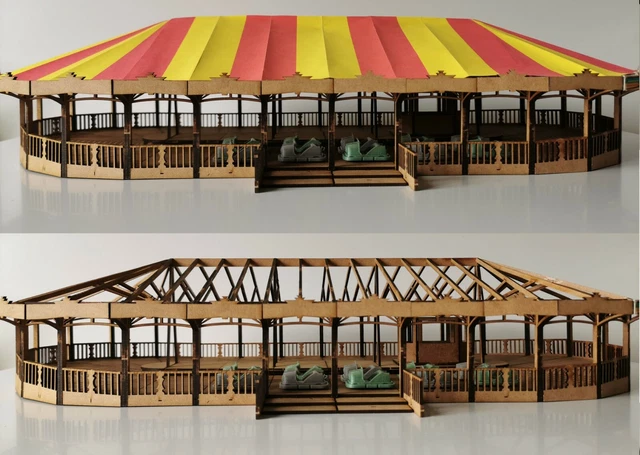 1:50 SCALE SHOWMAN'S 10 car fairground Brooklands Speedway Ride MDF ...