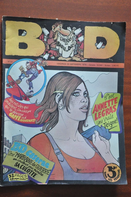 ANCIENNE REVUE BD L'HEBDO QUI BARLE DU DEZ N°51 22.09.1978 collection ...