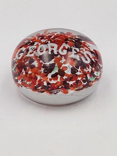 SULFURE PLAT Presse-Papier Vintage marqué GEORGES fond orangé D80mm et ...