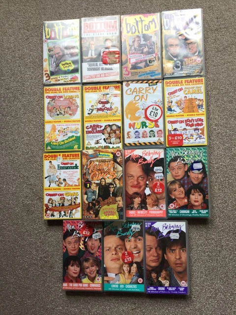 BRITISH COMEDY VHS Bundle x16 Carry On Bottom Young Ones Men Behaving ...