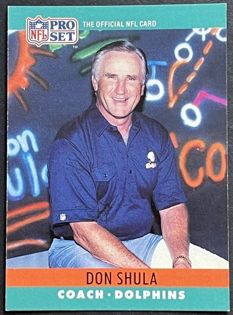 1990 PRO SET Don Shula Football Card Miami Dolphins #185 NFL HOF Coach ...
