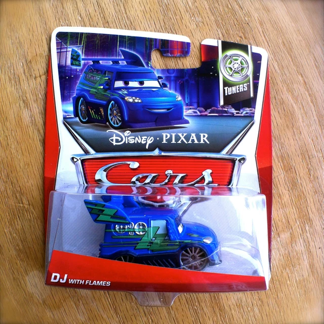 DISNEY PIXAR CARS DJ WITH FLAMES on 2013 TUNERS THEME CARD diecast 3/10 ...