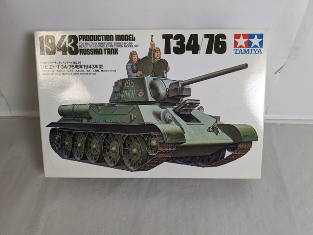 TAMIYA 1943 RUSSIAN Tank T34/76 Model Kit 1/35 3559 F21 £26.82 ...