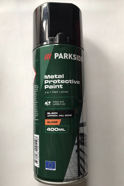 PARKSIDE METAL PAINT Spray Black Glossy Lacquer Primer , Rust ...