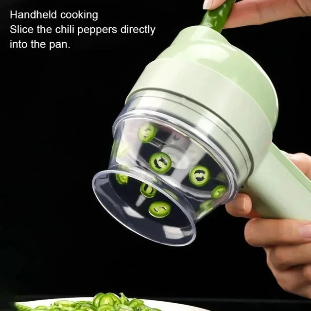 4IN1 ELECTRIC VEGETABLE Cutter Set Handheld Wireless Electric Garlic ...