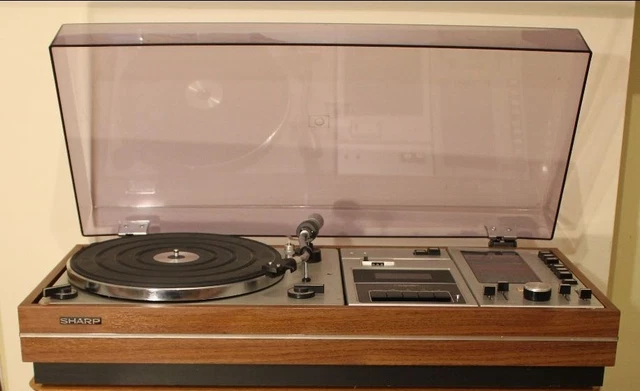 1978 VINTAGE SHARP SG 309H Turntable/Record Player/Radio/Cassette Pla ...