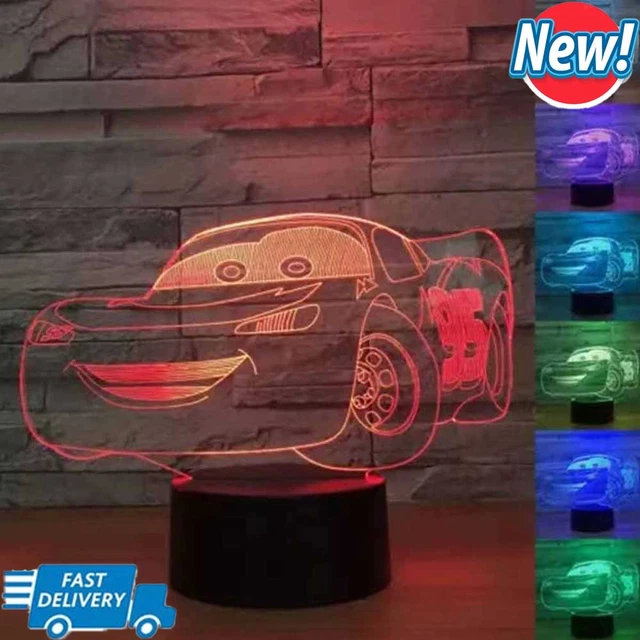 CARS LIGHTNING MCQUEEN 3D LED Night Light Touch Swift Desk Bed Lamp ...