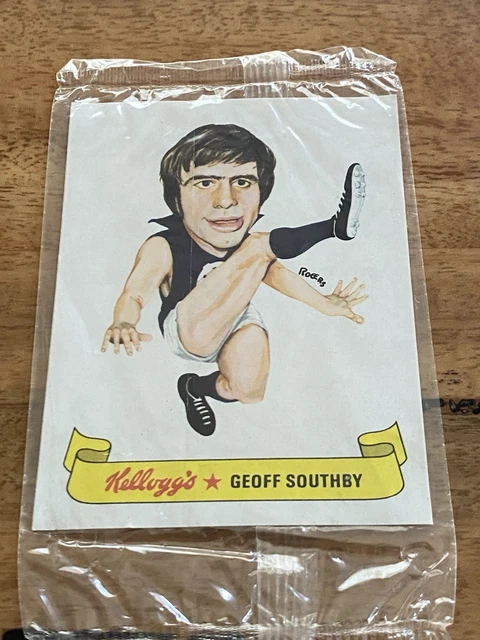 1973 KELLOGGS VFL Footy Stars Stickers Geoff Southby Carlton Upopened ...